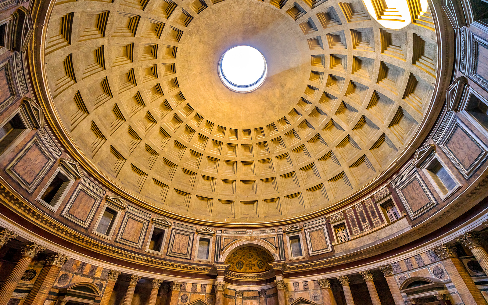 Gazing up at the Pantheon Rome Oculus